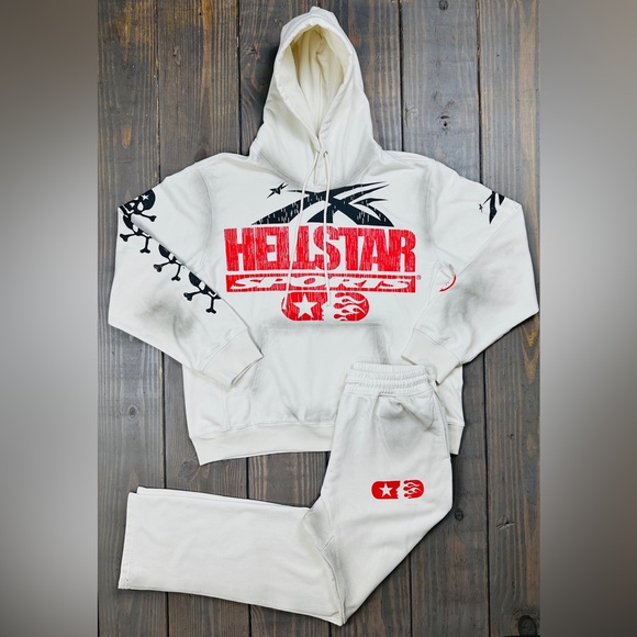 Hellstar | Other | White And Red Hellstar Sweatsuit | Poshmark